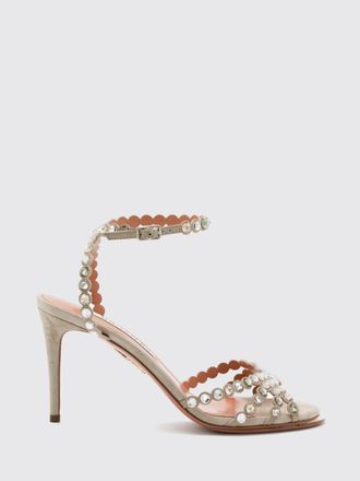 Aquazzura Tequila Sandalen aus Wildleder mit Kristallen und Stilettoabs&auml;tzen