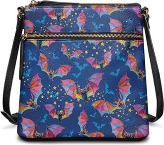 Hugs Idea Sac à main à bandoulière gothique pour femme Halloween, Chauve-souris dHalloween., Taille unique