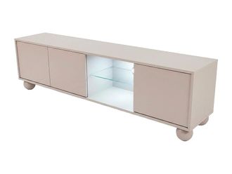 Vente-Unique Mobile Tv Basso 3 Porte E 2 Nicchie Con Led - Beige Myvaro