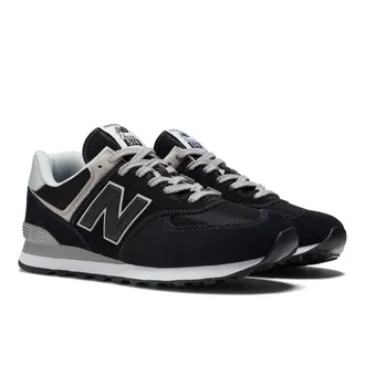 New Balance Sneaker NEW BALANCE ML574 Core, Damen, Gr. 40,5, schwarz-weiß (schwarz, grau), Leder, Textil, Schuhe Sneaker, Topseller