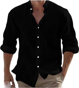 Generic JIANROU Chemise Homme Manches Longues Henley Shirts Chemise,Chemise Homme Manches Longues D&eacute;contract&eacute;e,Chemise Homme Fete,Chemises,Chemise Homme Impri