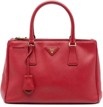 Prada Hobo Bags - Small Saffiano Lux Galleria Double Zip Satchel - Gr. unisize - in Rot - f&uuml;r Damen
