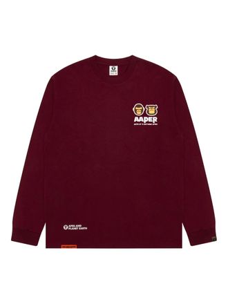 Aape By A Bathing Ape Klassisches Langarmshirt - Rot