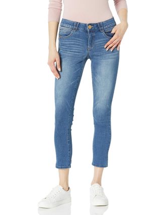 Democracy Damen Ab-L&ouml;sung Crop Jeans, blau, 38
