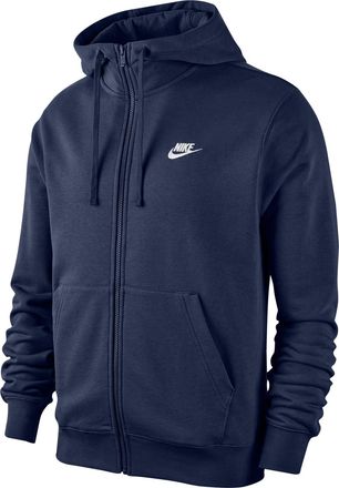 Nike Nike BV2648 M NSW Club Hoodie FZ FT Sweatshirt Mens Midnight Navy/Midnight Navy/White 2XL