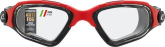 Cressi Clear Eyes Silikon-Schwimmbrille - Ergo-Sitz zum Schwimmen - Antibeschlag f&uuml;r Triathlon - UV-Schutz Schwimmbrille Damen & Herren - Schwarz/Rot Klar Kl
