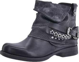 Elara Bottes Femmes Bottines de Motard Rivets Chunkyrayan 344 Black-41