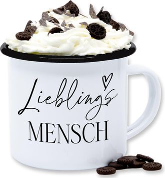Shirtracer Emaille Tasse Blechtasse - Freund - Tassen - Lieblingsmensch | Valentinstag Geschenke | Partner Geschenk Partnerin | Geschenk Freundin | Geschenke Wei