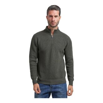 Gran Sasso Pull &agrave; col zipp&eacute; - Homme - Pulls - Vert - Taille: 3XL