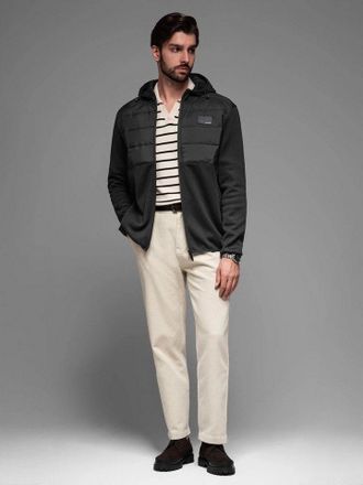 Ombre Allwetterjacke Leichte Herrenjacke aus Materialkombinationen mit Kapuze