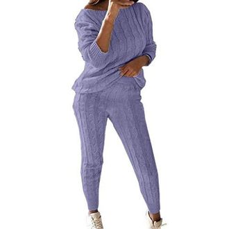 Generic Surv&ecirc;tement pour femme - Pantalon de sport de couleur unie et sweat &agrave; capuche - Ensemble de v&ecirc;tements de d&eacute;tente pour femme - Pantalon pour femme gran