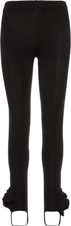 Ana Radu Leggings mit gerüschten Bündchen - Schwarz