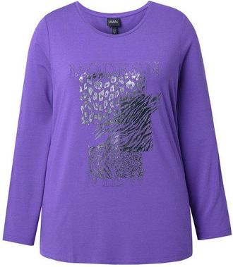 Ulla Popken Longsleeve Shirt Ziersteine Classic Rundhals Langarm