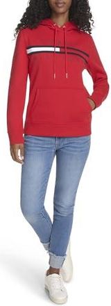 Tommy Hilfiger Fleece Soft Pullover Hoodie Sweater Maillot de surv&ecirc;tement, Rouge &eacute;carlate, XS Femme