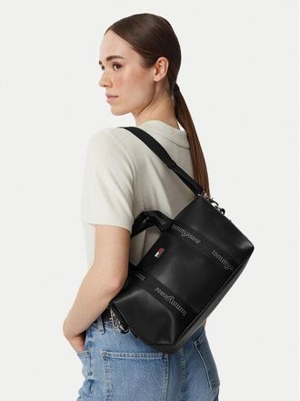 Tommy Jeans Handtasche Tjw Daily Elevated Mini Tote AW0AW19044 Schwarz