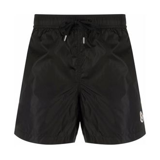 Moncler Homme, Maillots de bain, Noir, Taille: XL Swim Shorts with Logo Patch