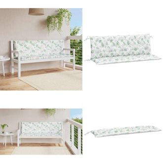 vidaXL Gartenbank-Auflagen 2 Stk. Blattmuster 150x50x7 cm Stoff - Gartenbank Auflagen - Sitzkissen Outdoor - Gartenkissen - Balkon Deko - Gartendeko - Home