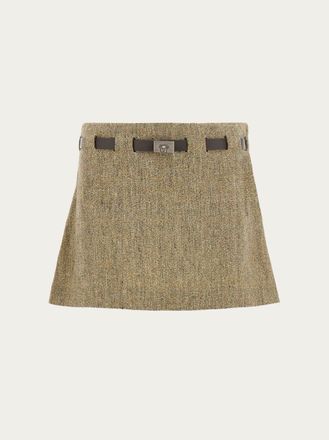 Ferragamo Damen Minirock mit Gancini G&uuml;rtel Mehrfarbig