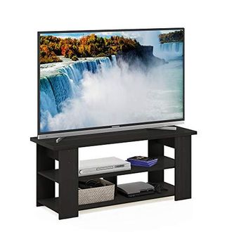 Furinno JAYA Großer TV-Schrank für bis zu 50-Zoll-TV und Ablageflächen, holz, Espresso, 39.5 x 39.5 x 50.8 cm