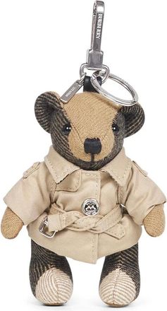 Burberry Femme, Accessoires, Beige, Taille: ONE Size Porte-cl&eacute;s breloque ours en cachemire