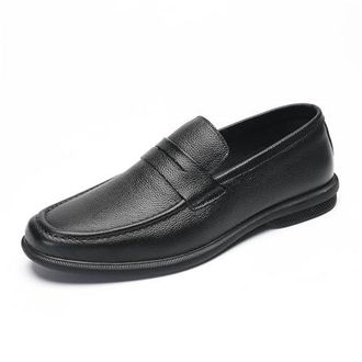 Generic Mocassins classiques Penny Mocassins plats en cuir souple pour homme, Noir, 39 2/3 EU