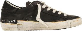 Philippe Model Low-Top Sneaker - Low-Top Distressed Black Goat Leather Sneakers - Gr. 36 (EU) - in Schwarz - für Damen