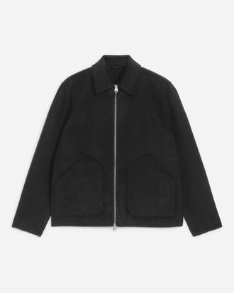 Arket Kurze Doubleface-Wolljacke -Schwarz