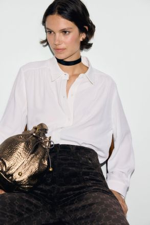 Gerard Darel Chemise fluide &agrave; plis - LILIE - Ecru