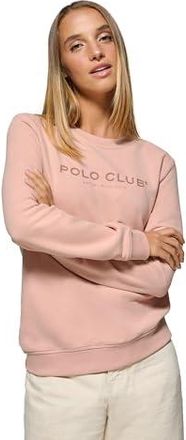 Polo Club Sweatshirt Rose P&acirc;le Slim Fit 100% Coton pour Femme - Sweatshirt &agrave; Manches Longues et Col Rond