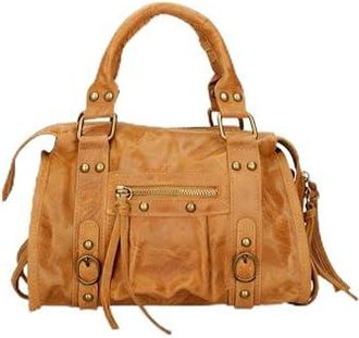 Gave Lux Sac &agrave; bandouli&egrave;re pour femme. Produit artisanal. Mat&eacute;riau ext&eacute;rieur : cuir v&eacute;ritable. Fabriqu&eacute; en Italie. GLX220609123FBG. 25 x 15 x 10 cm, cognac, 15