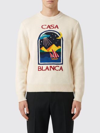 Casablanca Pull &agrave; col rond en pure laine avec logo graphique en jacquard