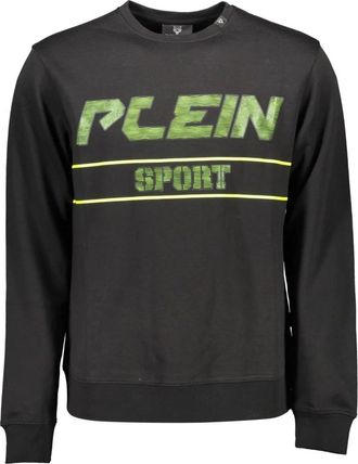 Plein Sport Homme, Sweatshirts et sweats &agrave; capuche, Noir, Taille: 2XL SweaT-shirt noir &agrave; manches longues avec impression