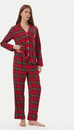 Lauren Ralph Lauren Pyjama ILN92551F Rot Relaxed Fit