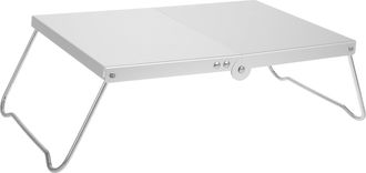 PartyKindom Kleiner Klappbarer Campingtisch aus Langlebigem Aluminiumlegierung Hitzebeständige Mini faltplatte Tragbar für Outdoor Camping Picknick Grillen Strand