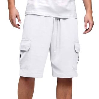 Generic Short court pour homme de couleur unie, short cargo d&eacute;contract&eacute;, taille &eacute;lastique, cordon de serrage, short de plage d&eacute;t&eacute;, Blanc., XXL