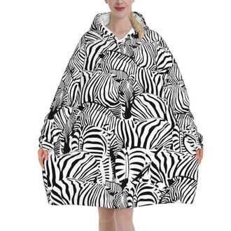 Generic Sweat &agrave; capuche pour femme et homme avec motif z&egrave;bre pour adulte pour couverture douce et chaude