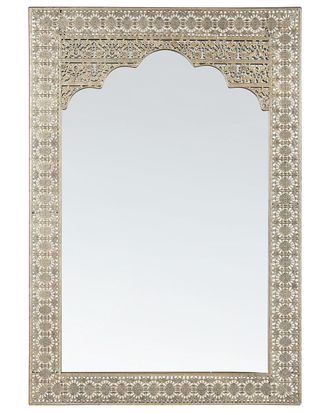Beliani Moderner Wandspiegel Metall rechteckig 60 x 90 cm marokkanischer Stil Gold Pali