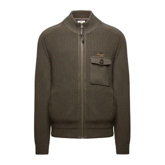 Aeronautica Homme, Pulls, Gris, Taille: M Rib Zip Cardigan