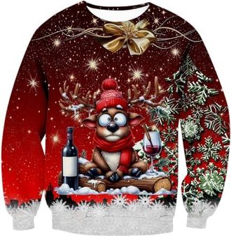 Generic Pull de No&euml;l pour homme - Pull de No&euml;l moche avec motif de No&euml;l - Pull de No&euml;l cool - Christmas Sweater - Chemise de No&euml;l - Pull en tricot Xmas - 5XL