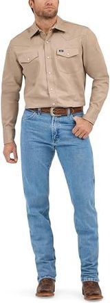 Wrangler Cowboy Cut Western Long Sleeve Snap Work Shirt Firm Finish Chemise de Travail, Opaque, Chaussures de Running Compétition, M Homme