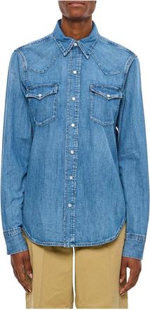 Polo Ralph Lauren Femme, Blouses et Chemises, Bleu, Taille: 42 FR Chemise Western en Denim