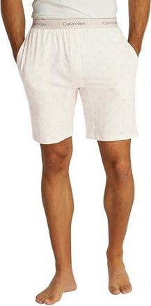 Calvin Klein Pantalon de Pyjama Homme Sleep Short Court, Beige (Diamond Logo_Oatmeal Heather), S