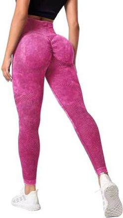 Generic Legging 3D anti-cellulite pour femme - Legging avec fonction lifting des fesses et effet de compression - Legging en tricot doubl&eacute; pour femme, Rose, S