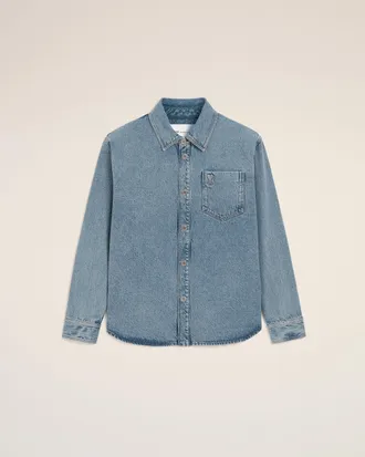 Ami Ami Paris - Surchemise bleue en coton Ami de Coeur Bleu Used - Taille : XXL - Unisex