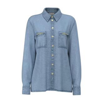 Guess Eliza Denim Shirt - Femme - Blouses et Chemises - Bleu - Taille: 42 FR
