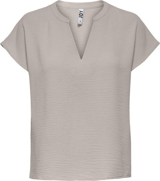 Jacqueline de Yong JDY by ONLY Damen T-Shirt mit V-Neck Chateau grau