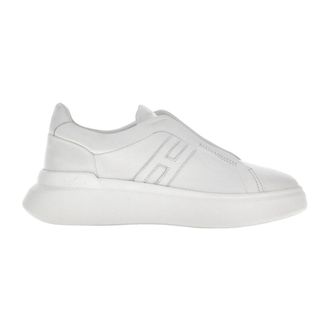 Hogan Femme, Chaussures, Blanc, Taille: 40 1/2 EU Baskets slip-on en cuir blanc
