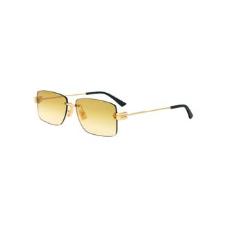 Bottega Veneta Rechteckige Sonnenbrille - - Accessories - unisex - Gelb - 58 MM
