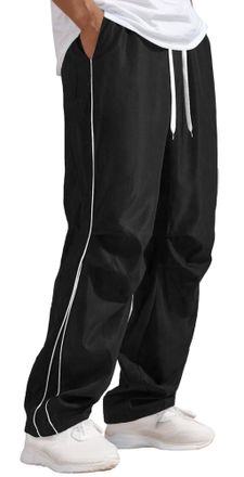 Feoya Jogginghose Herren Trainingshosen mit Geradem Bein Casual Baggy Sweathose Lange Freizeithose Jogger Kordelzug Sporthose Y2k Streetwear f&uuml;r M&auml;nner und 