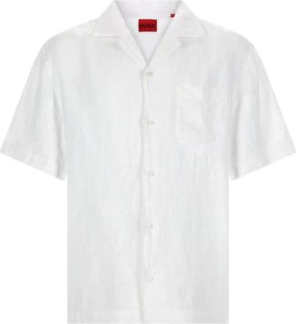 HUGO BOSS Homme, Chemises, Blanc, Taille: M Chemise Exolino Col Camp